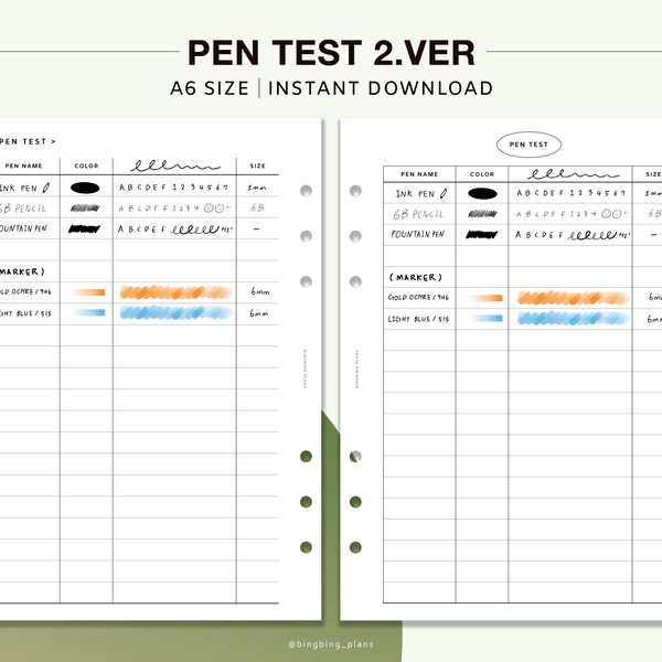 Pen Test Page - Etsy