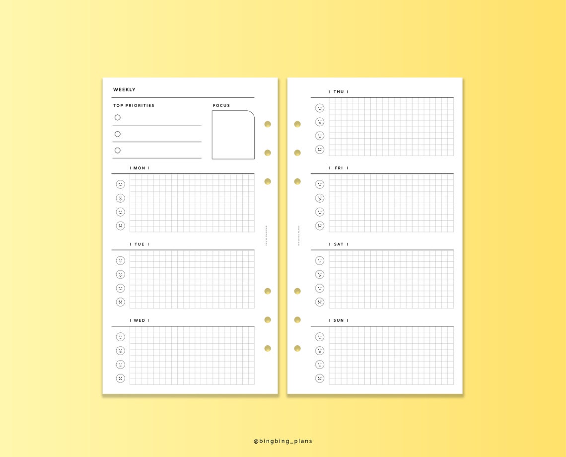 Weekly Planner WO2P Printable Planner Inserts Personal | Etsy