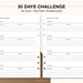 30 Day Challenge Tracker, Challenge Sheet, A5 Size Printable Planner ...