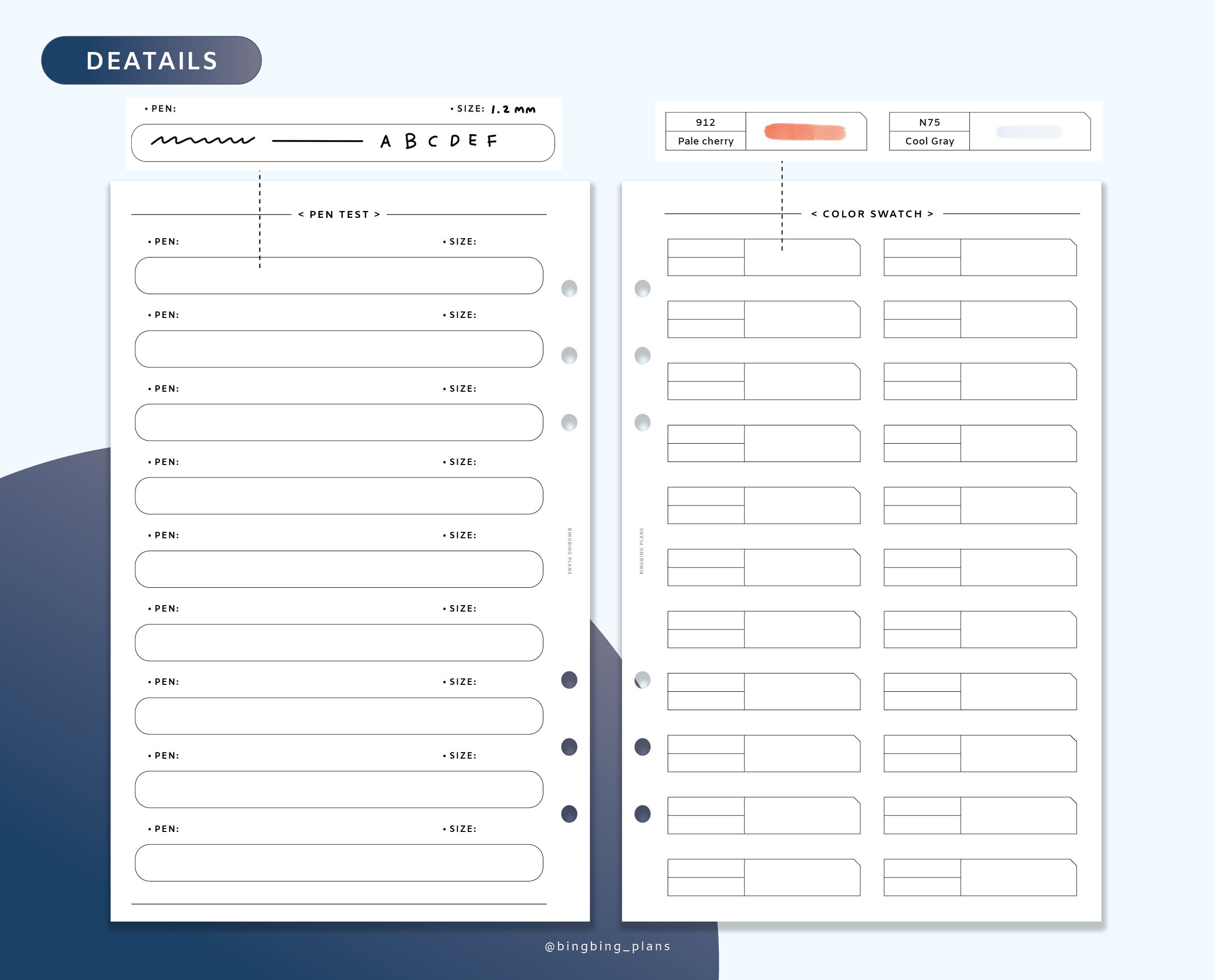 Pen Test Paper, Pen Color Swatches, Bullet Journal, Planner Pens Test ...