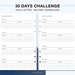 30 Day Challenge Tracker, Challenge Sheet, A5 Size Printable Planner ...