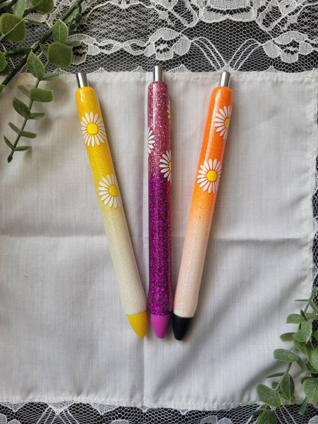 Summer Pen, Resin Pen, Sunflower Pen, Daisy Pens, Refillable Pen ...