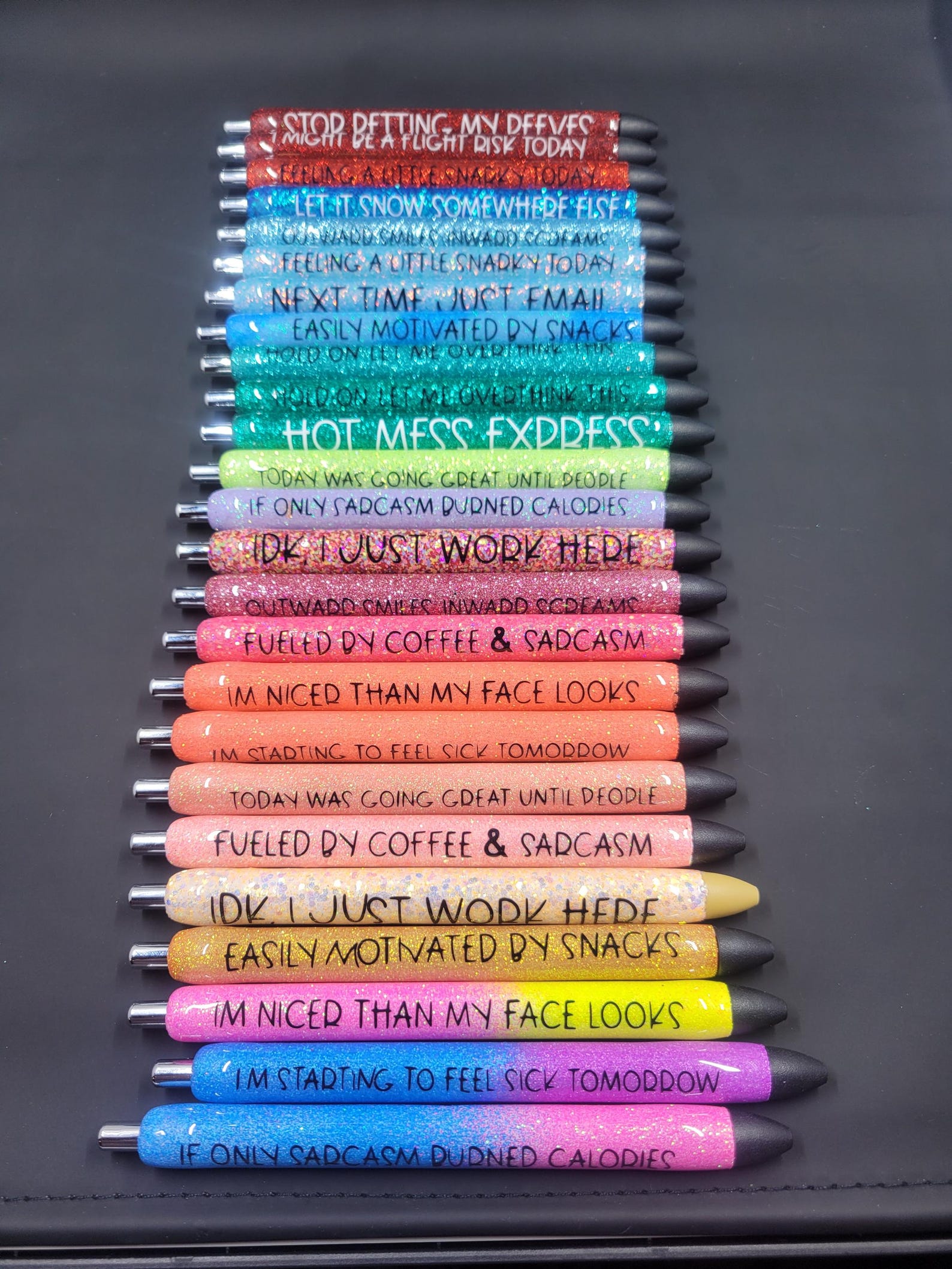 Resin Pens, Sarcastic Resin Pens, Office Humor Pens, Glitter Pens ...