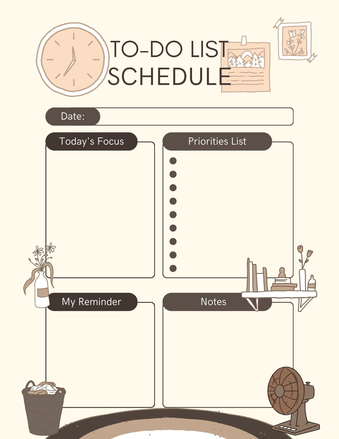 DIGITAL DOWNLOAD** Daily To-do Planner, Prioritize Your Day, Daily ...