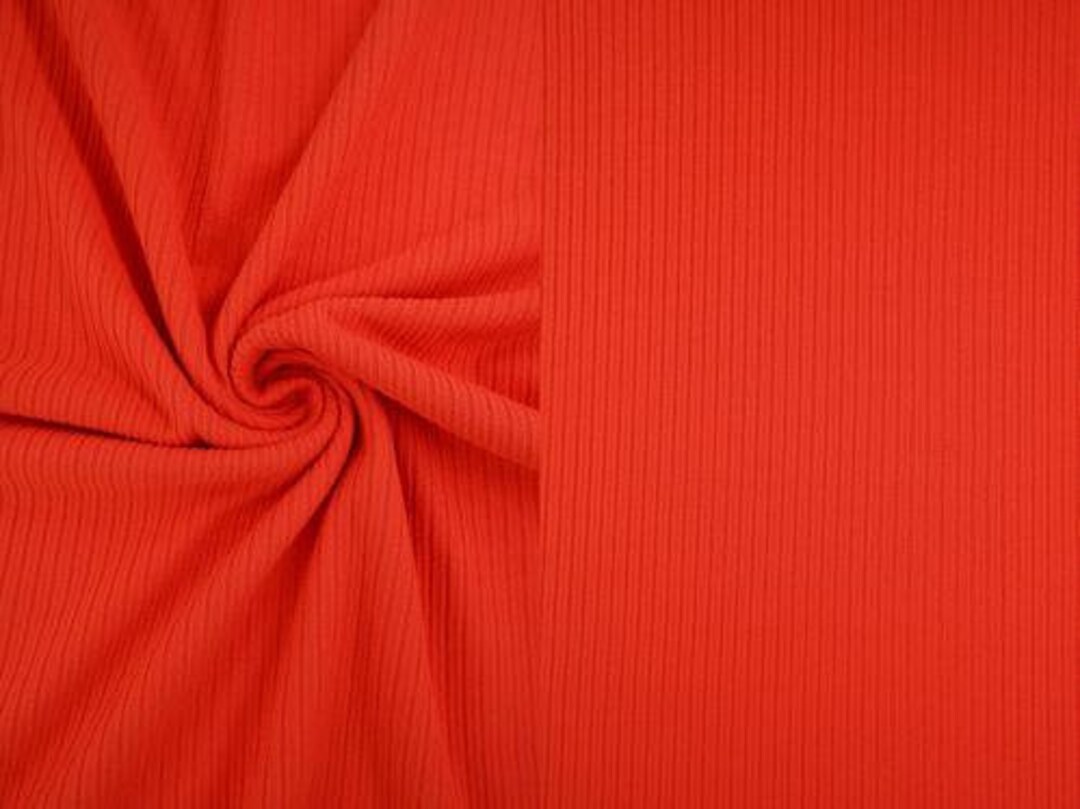 Tomato Ribbed Knit - Polyester Spandex Rib Knit - Red Rib Knit - Solid ...