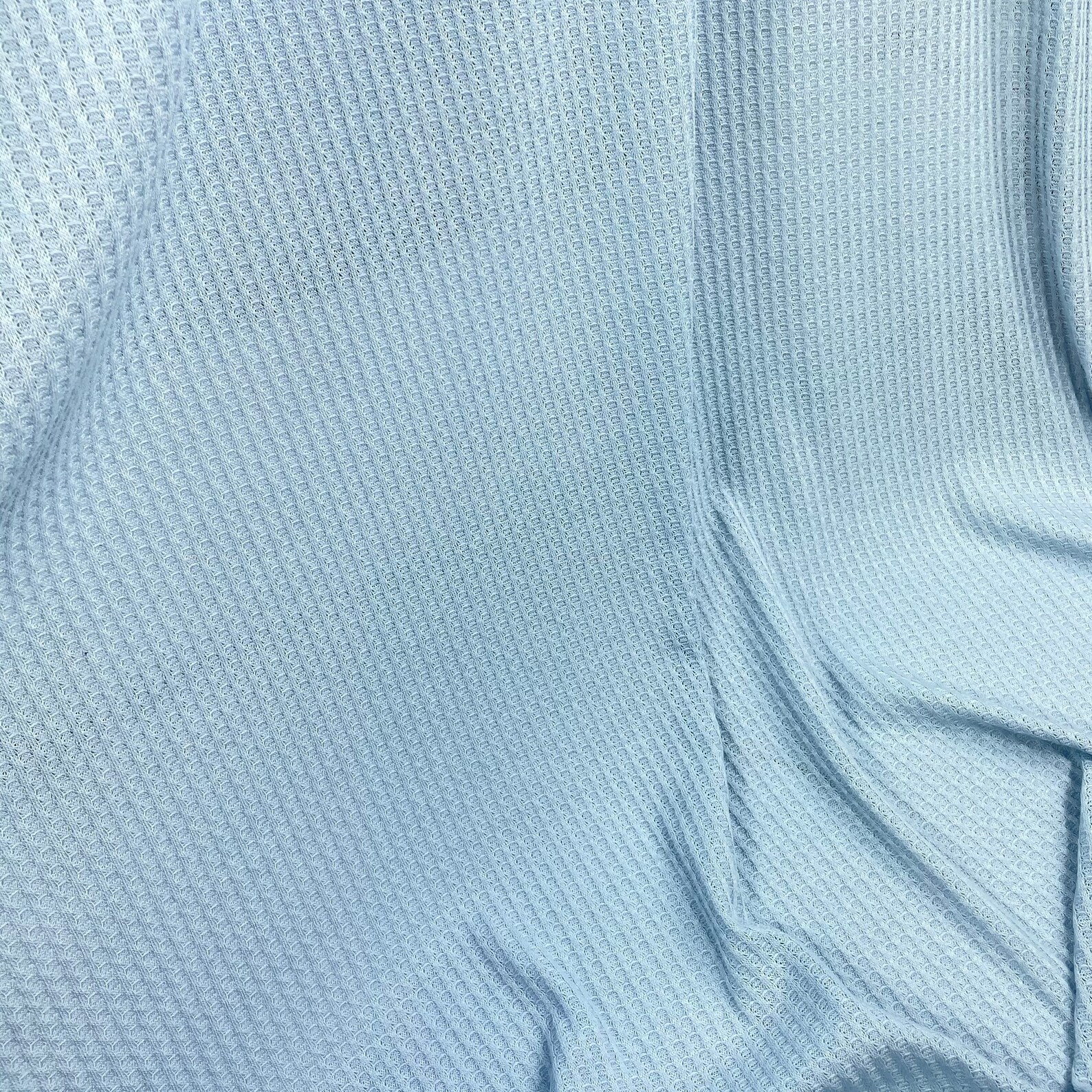 Light blue waffle knit fabric by the yard solid waffle poly | Etsy