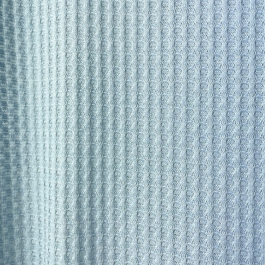 Light Blue Waffle Knit Fabric by the Yard Solid Waffle Poly - Etsy