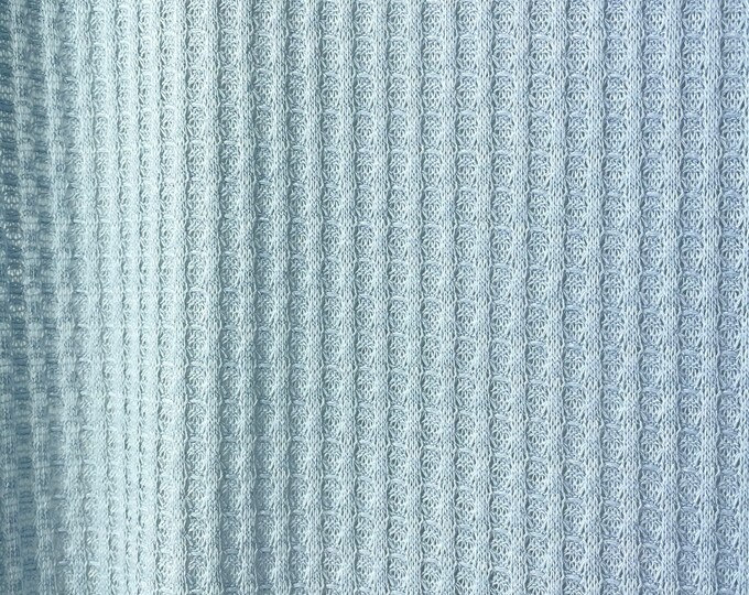 Light Blue Waffle Knit Fabric by the Yard - Solid Waffle, Poly Rayon ...