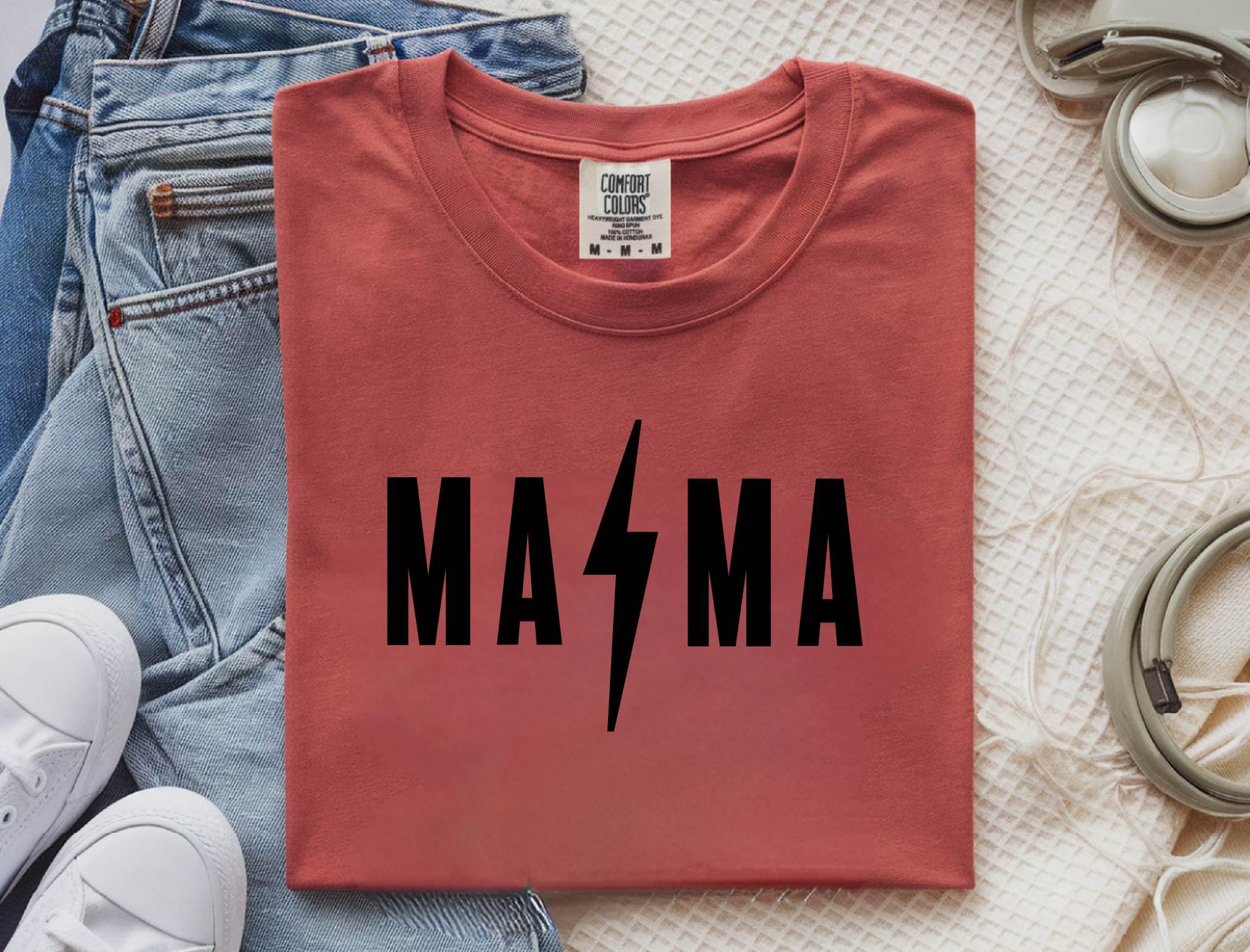 Mama SVG, Lighting Bolt Rocker Style, Cutting Machine File, PNG ...