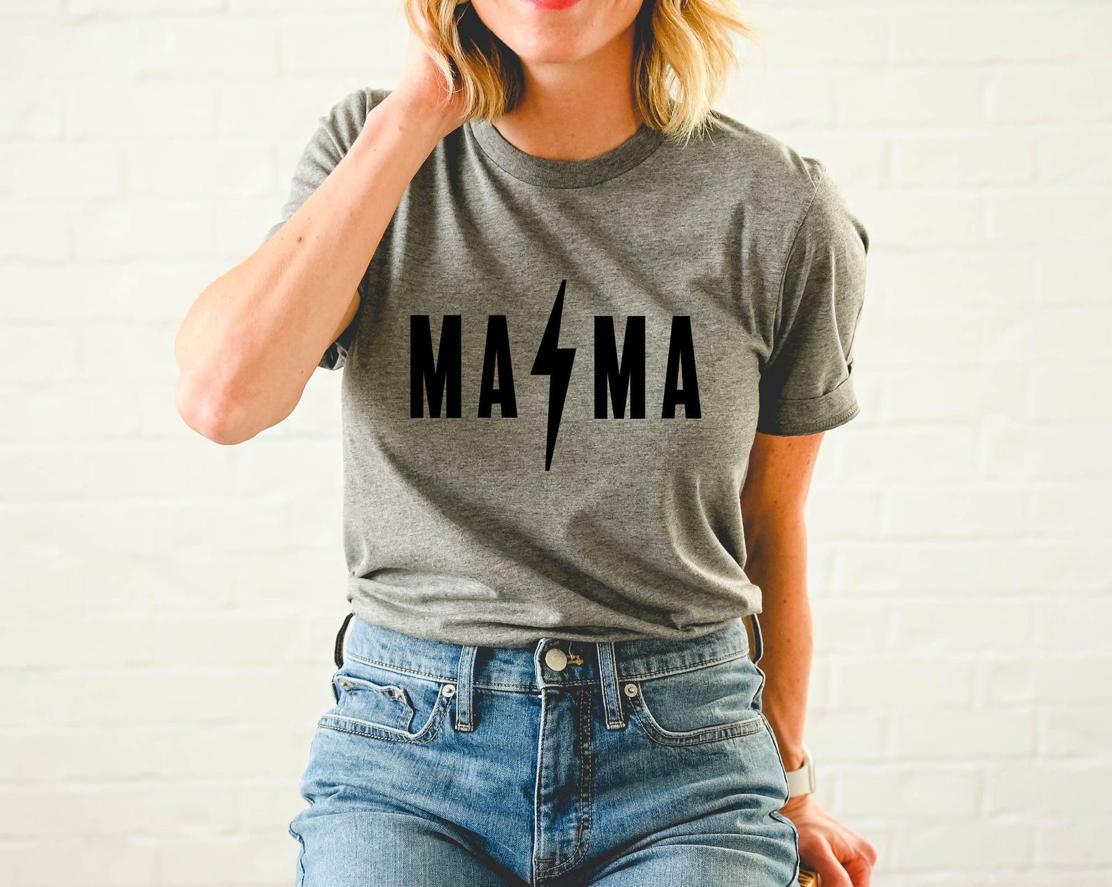 Mama SVG, Lighting Bolt Rocker Style, Cutting Machine File, PNG ...