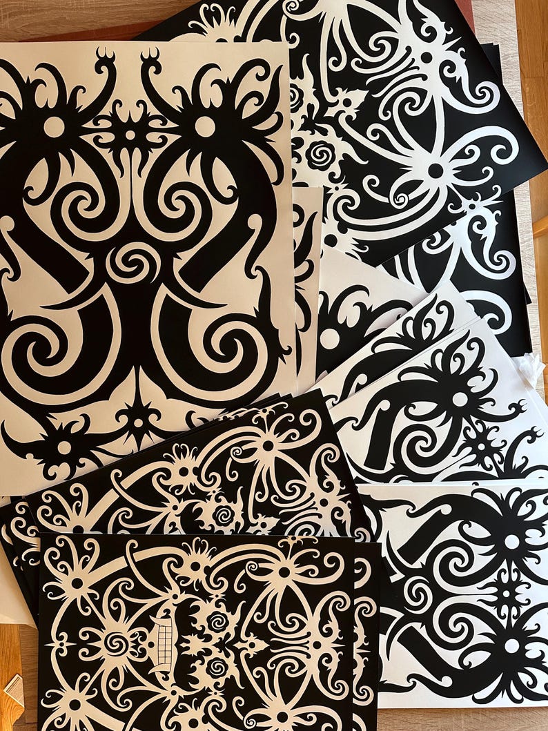 Pintura Estilo Tribal Borneo - Etsy