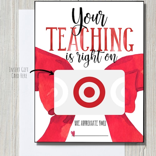 TEACHER APPRECIATION Target Teacher Appreciation Gift Card - Etsy