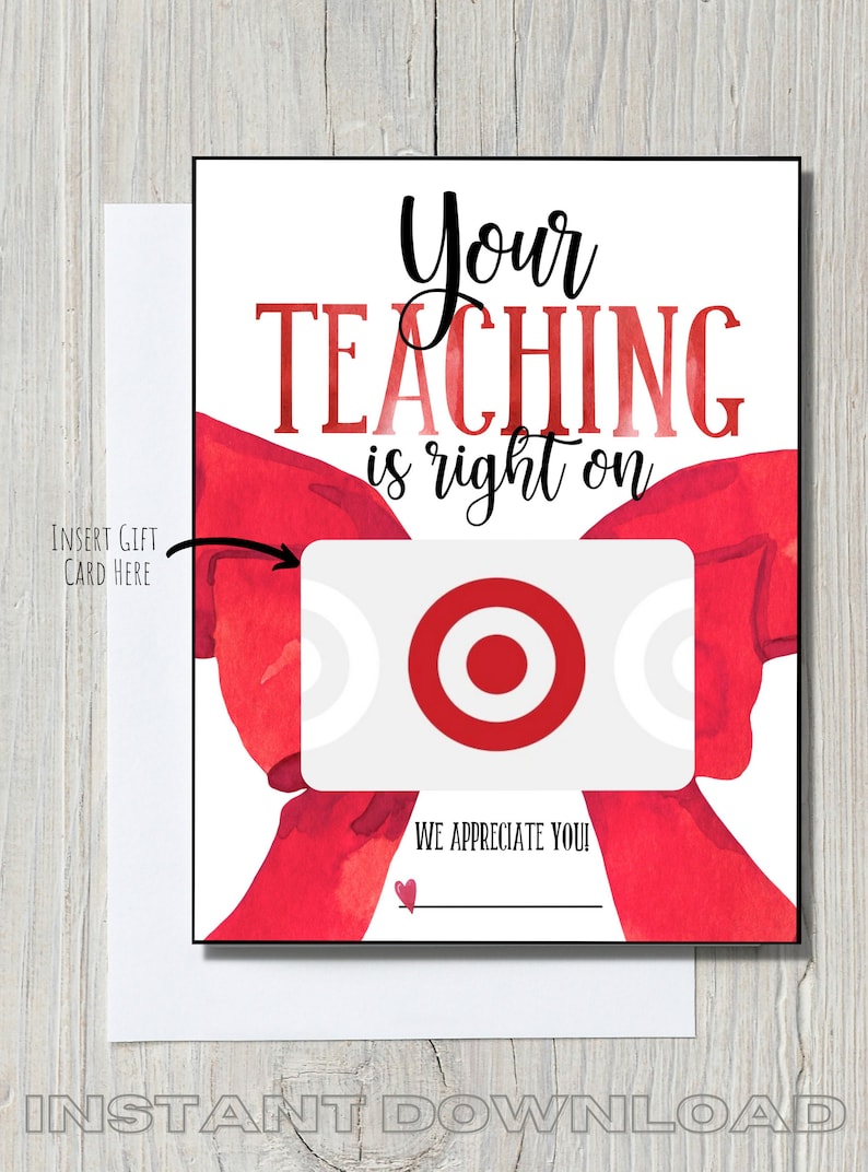 TEACHER APPRECIATION Target Teacher Appreciation Gift Card - Etsy