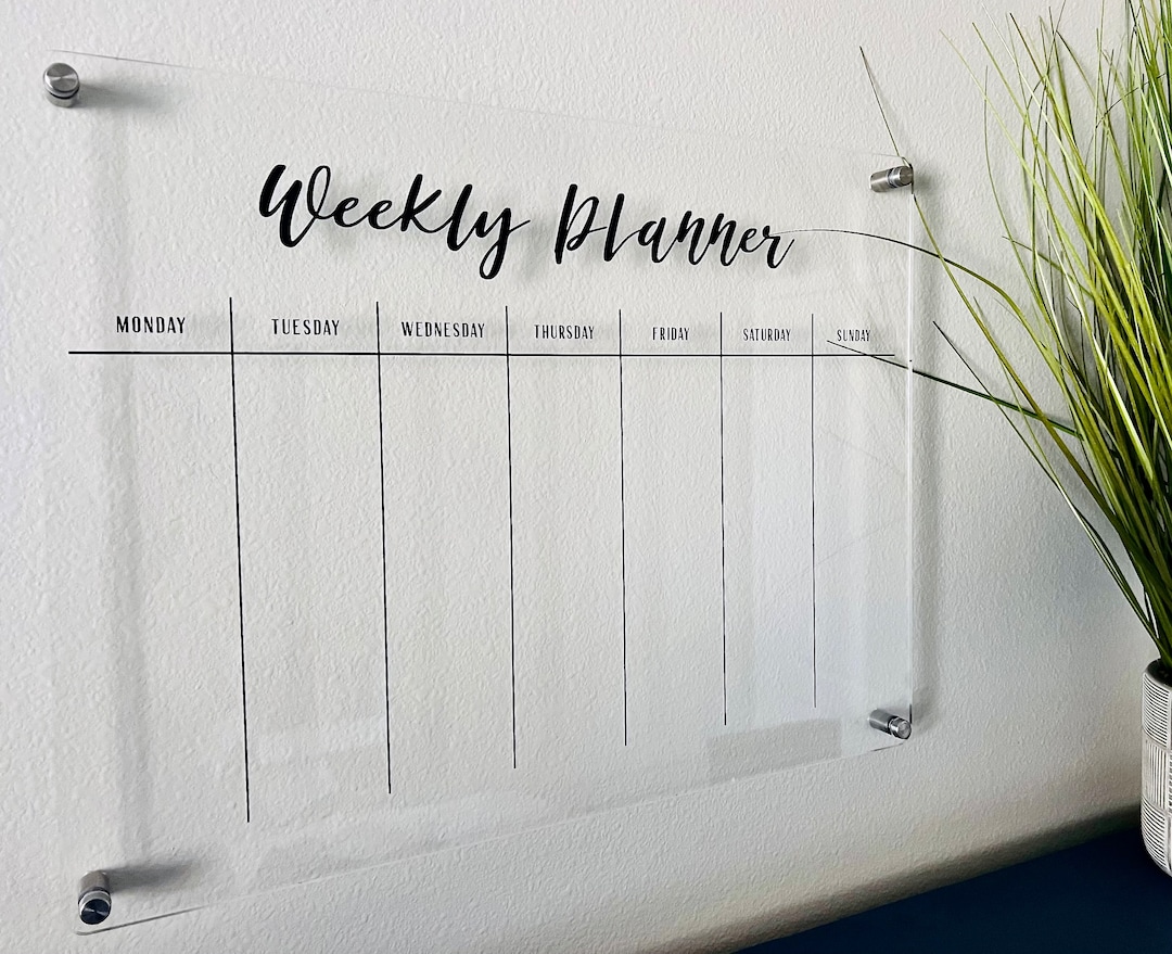 Acrylic Weekly Wall Calendar | Family Command Center | Schedule ...