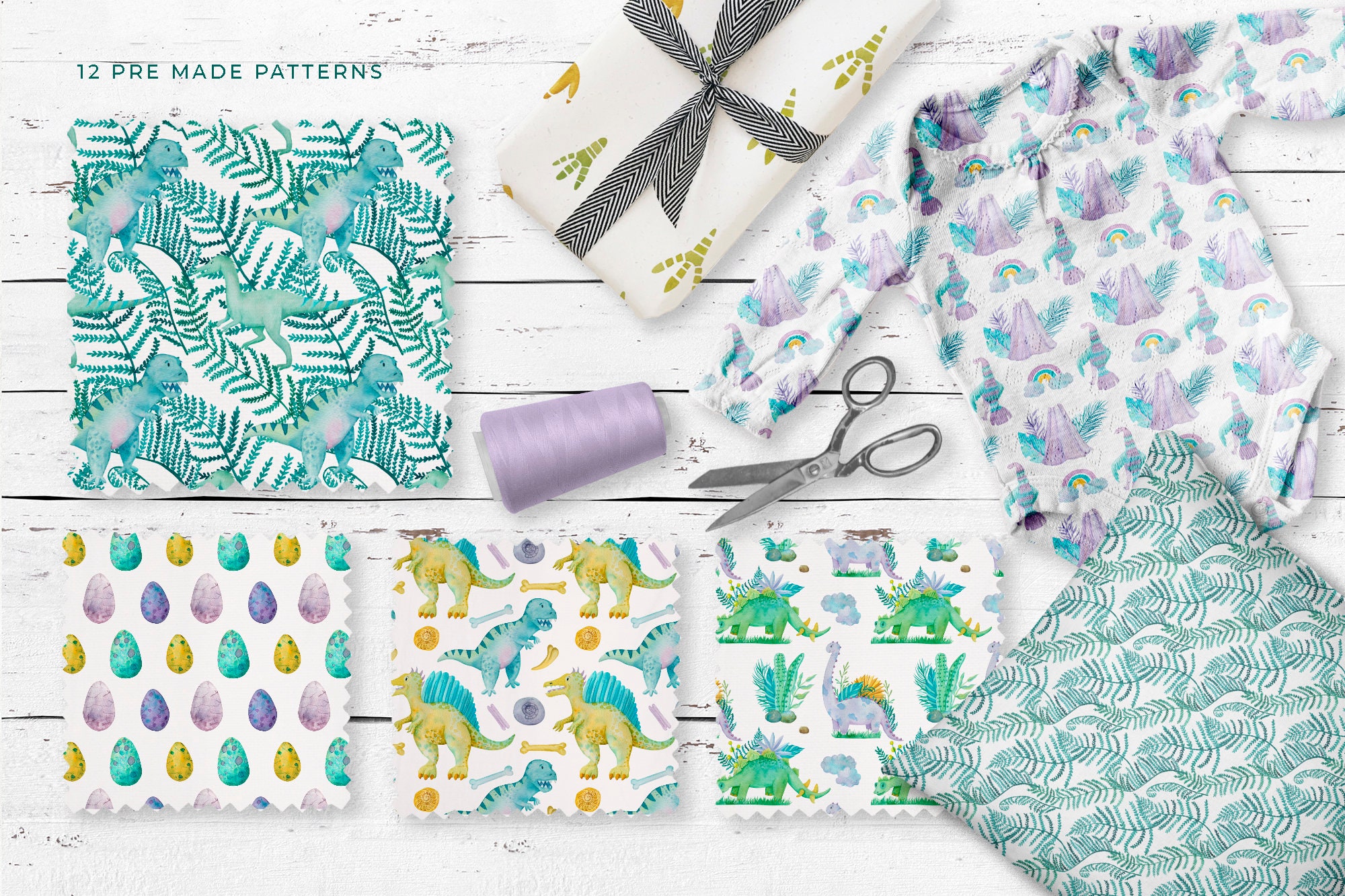 Dinosaur Digital Paper Dinosaur Seamless Pattern Commecial - Etsy