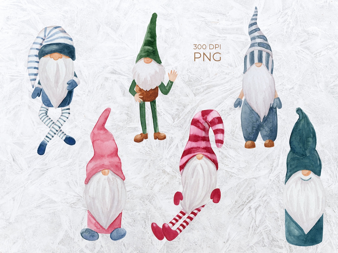 Christmas Gnome Clipart Scandinavian Christmas Clipart - Etsy