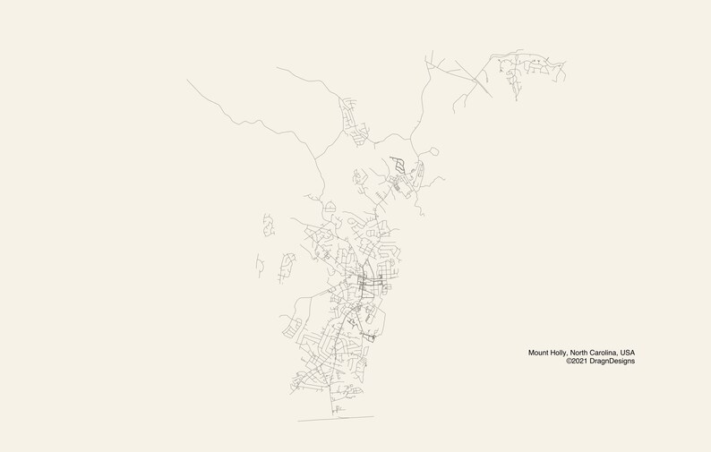 City Street Map of Mount Holly NC USA SVG File - Etsy