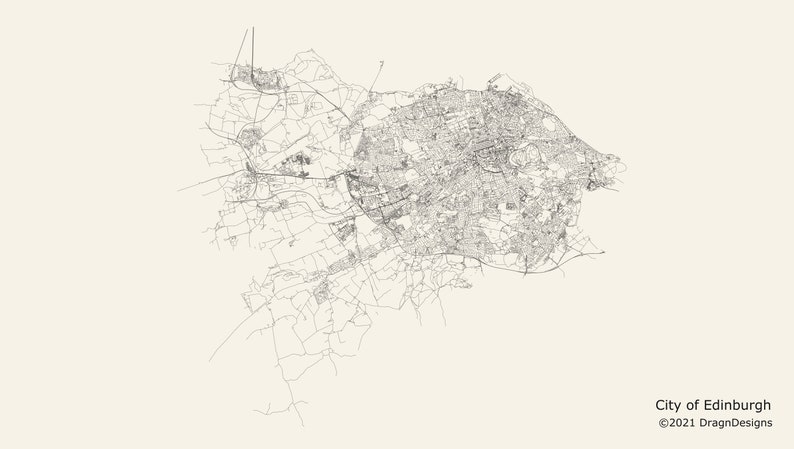 City Street Map of Edinburgh, Scotland, SVG File - Etsy