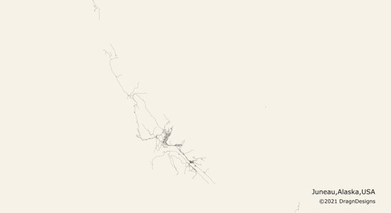 Stadtplan von Juneau Alaska USA SVG Datei - Etsy Schweiz