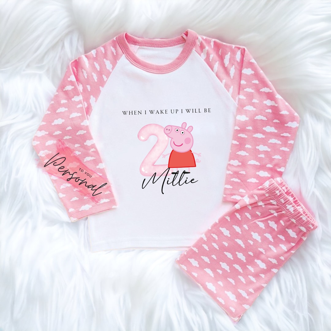 Personalised Peppa Pig Birthday Pyjamas, Girls Peppa Pjs, When I Wake ...
