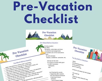 Vacation & Pre-vacation Checklist - Etsy