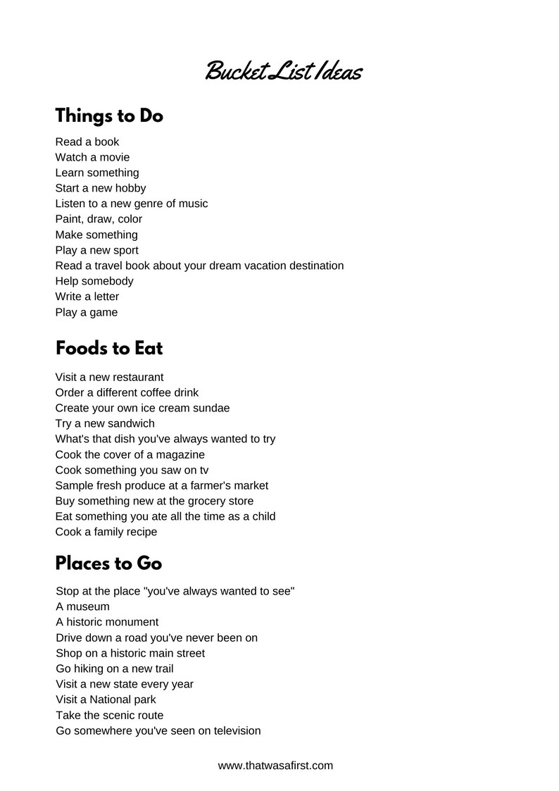 Monthly Bucket Lists | Instant Download | 12 Printable Bucket List ...