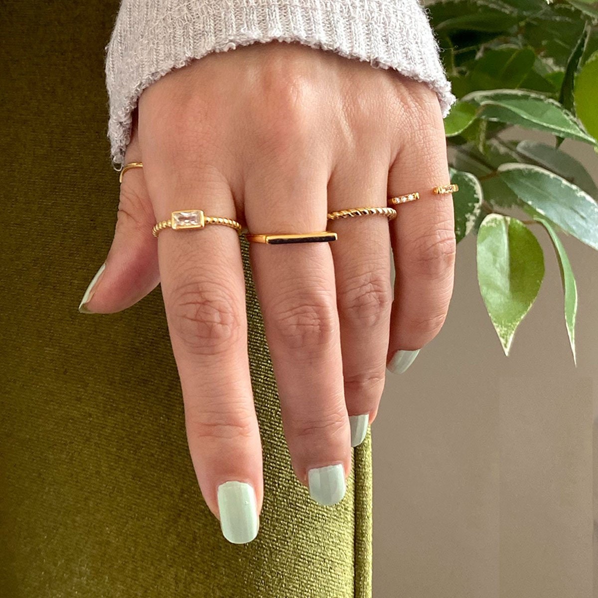 Gold Bar Ring, 18K Gold Vermeil Ring, Dainty Line Ring, Gold Minimalist ...