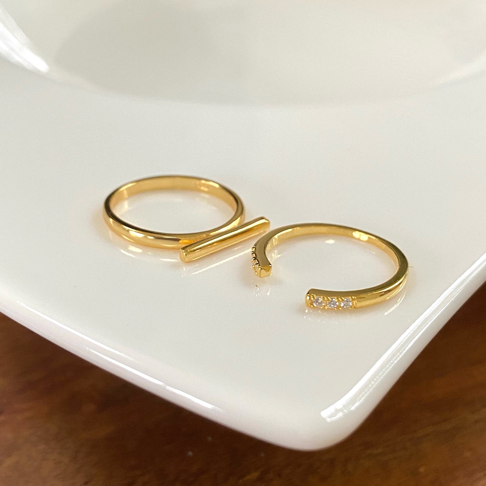 Dainty Open Ring, CZ Cuff Ring, Open Eternity Ring for Women, Crystal ...