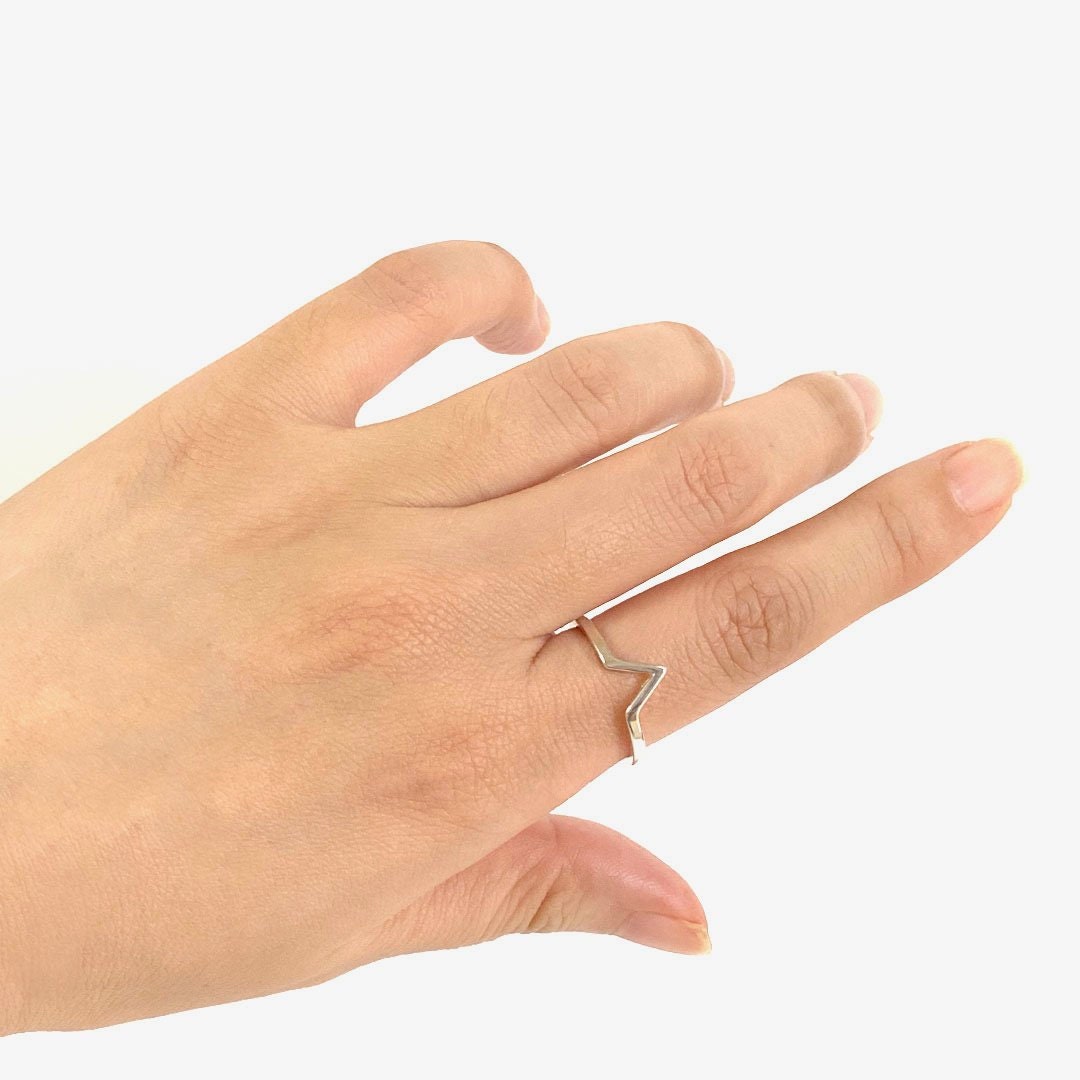 Silver V Ring, Open Chevron Ring, Silver Victory Ring, Simple Silver ...