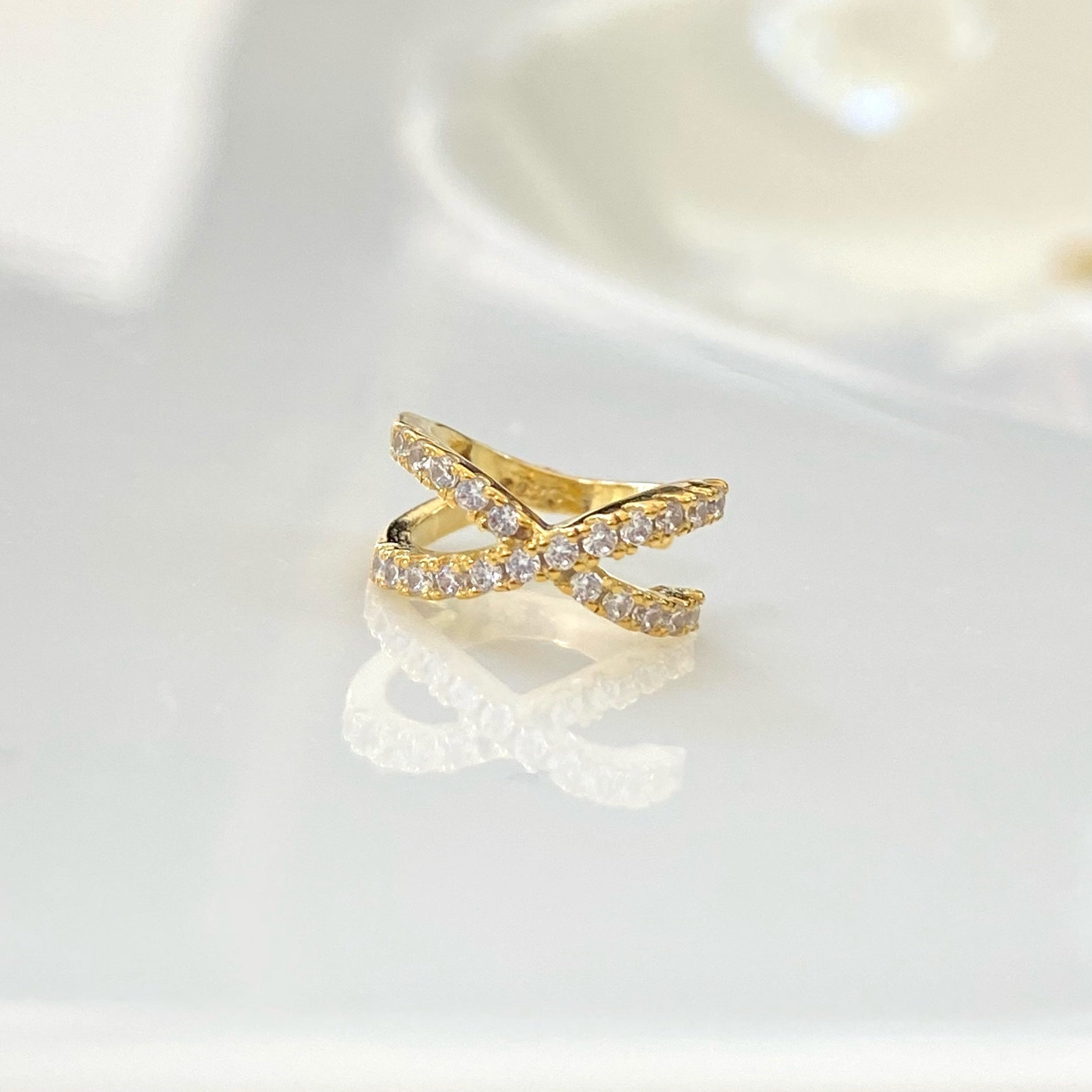 Infinity Cuff Earring 18K Gold Helix Cuff CZ Pave Cartilage | Etsy