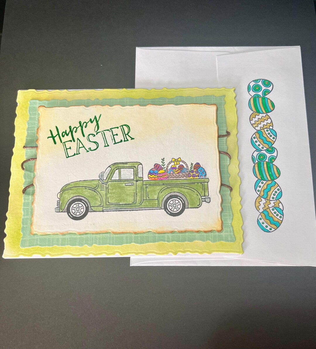 Happy Easter (old Green Truck) - Etsy
