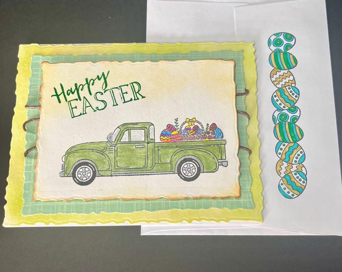 Happy Easter (old Green Truck) - Etsy