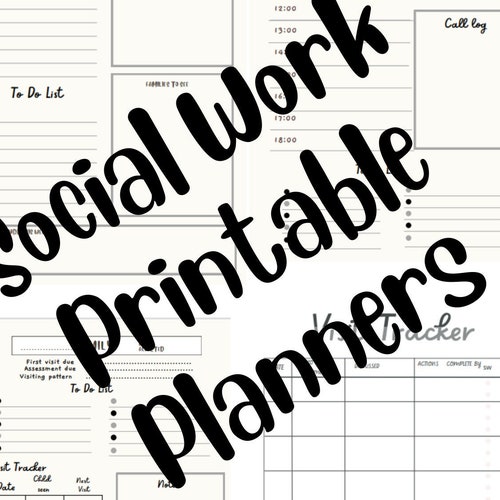 Social Work / Student Social Worker Daily / Weekly Planner / - Etsy