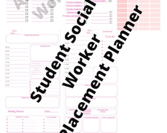 Student Social Worker Placement Planner / Diary - University Placement ...