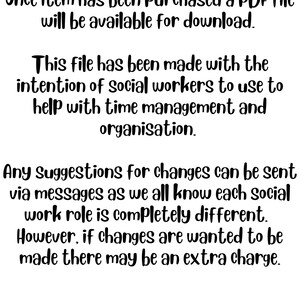 Social Work / Student Social Worker - Daily / Weekly Planner / Diary ...