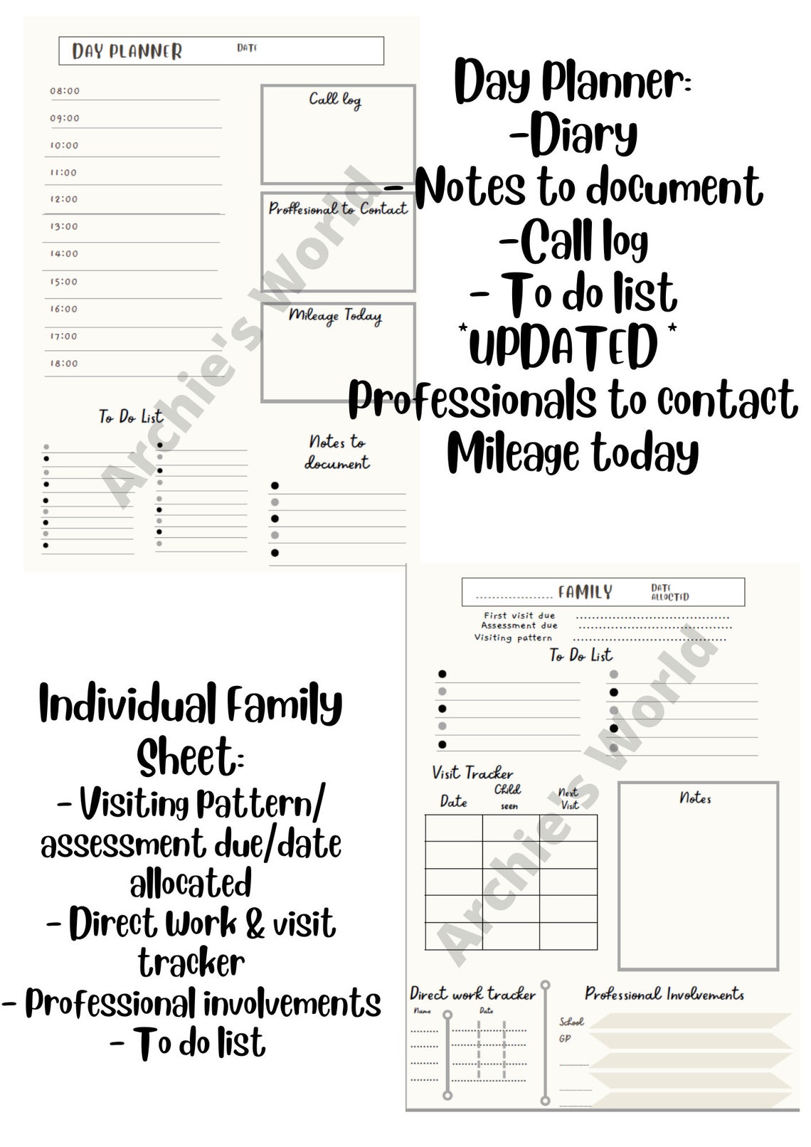 Social Work / Student Social Worker - Daily / Weekly Planner / Diary ...