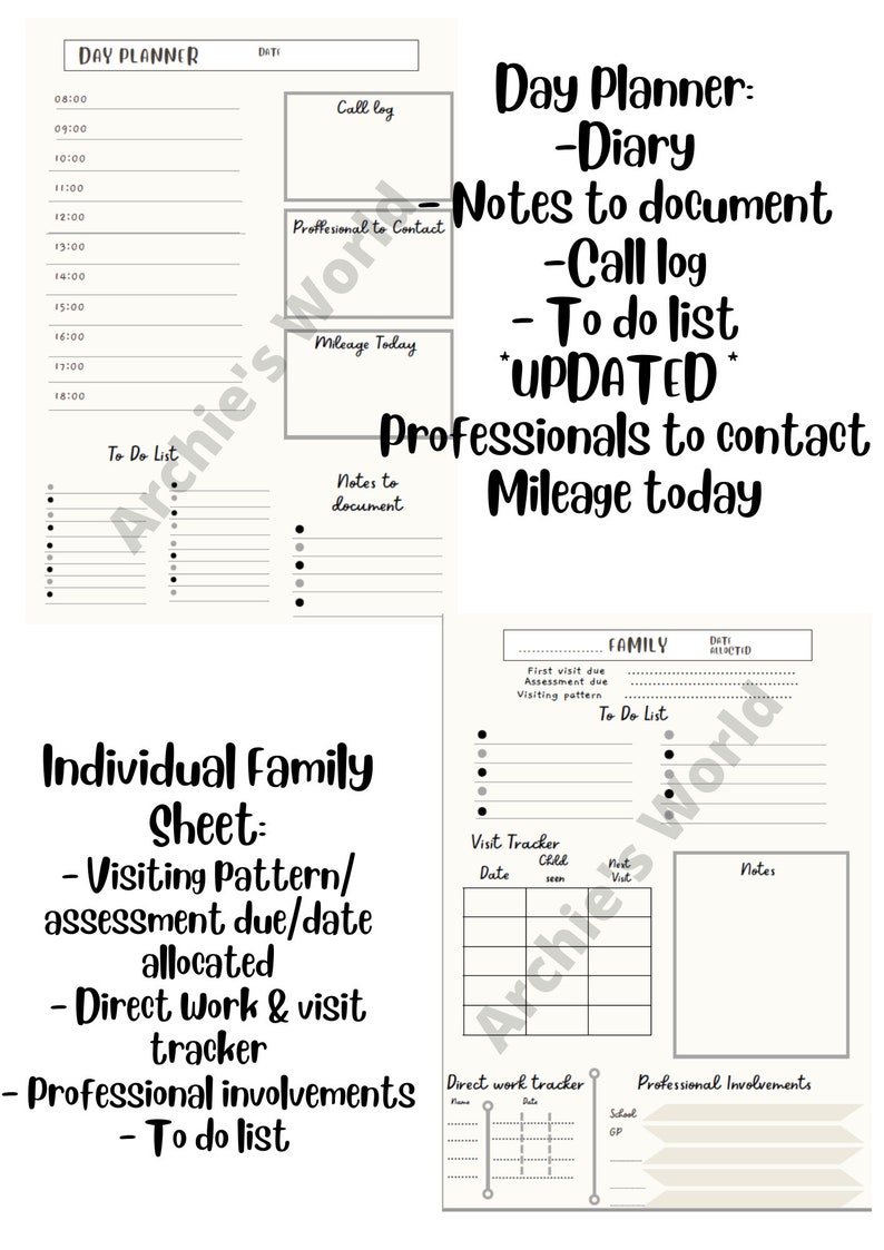 Social Work / Student Social Worker - Daily / Weekly Planner / Diary ...