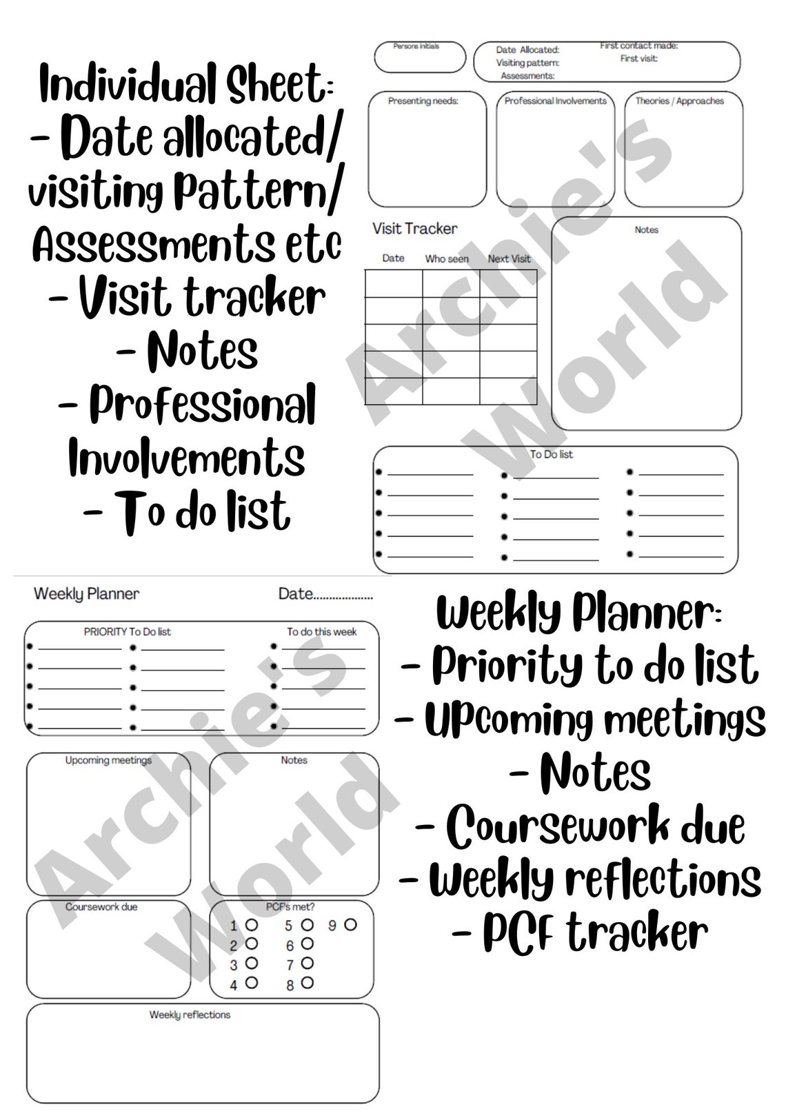 Student Social Worker Placement Planner / Diary - University Placement ...