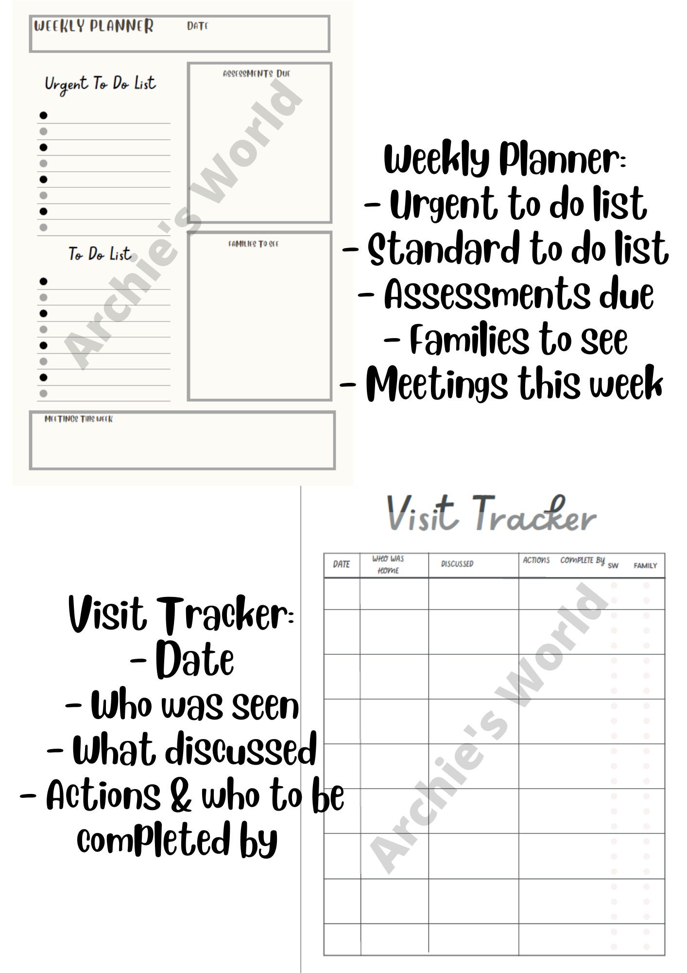 Social Work / Student Social Worker - Daily / Weekly Planner / Diary ...