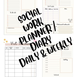 Social Work / Student Social Worker - Daily / Weekly Planner / Diary ...