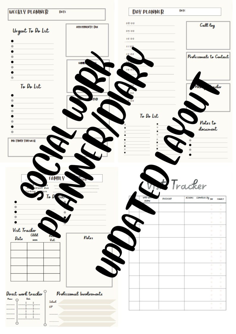 Social Work / Student Social Worker - Daily / Weekly Planner / Diary ...