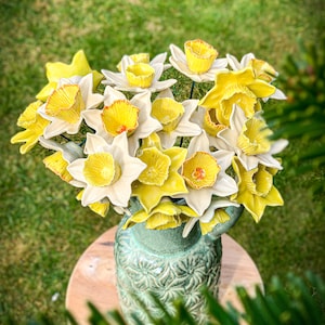 Ceramic Daffodil (1 Pc) - Spring and Easter Ceramic Flower, Handmade ...