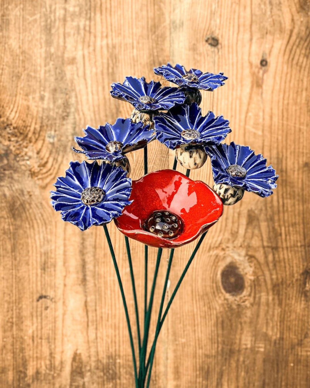 Ceramic Cornflower / Chicory - Perfect Cobalt Blue Decor for Wildflower ...