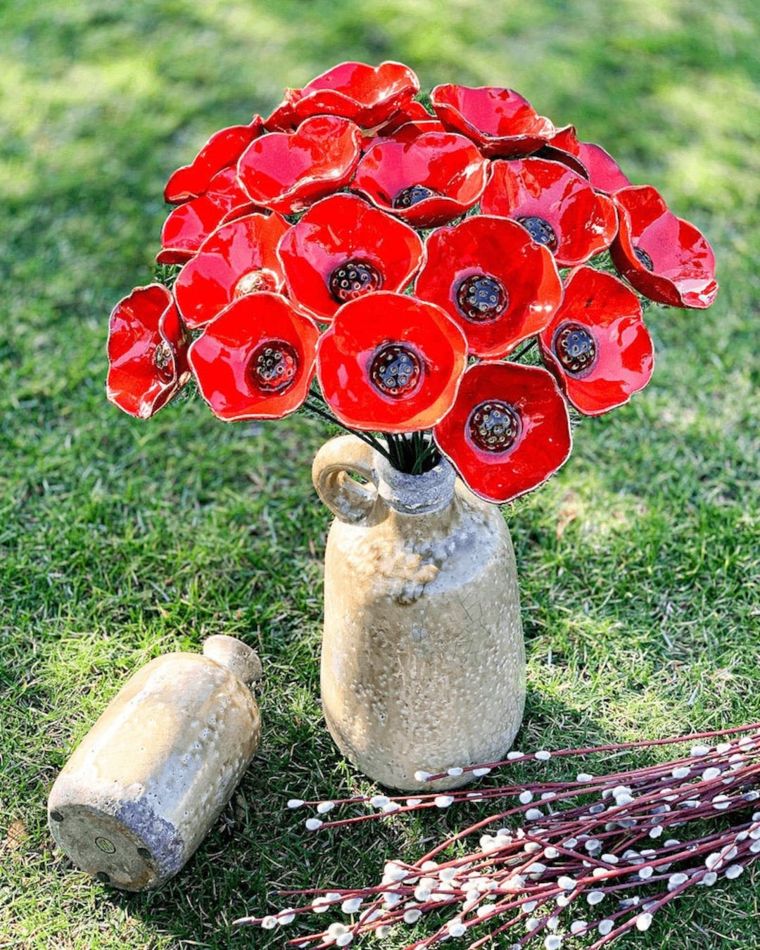 Ceramic Poppy - Real Touch Flower for Faux Flower Bouquet Alternative ...