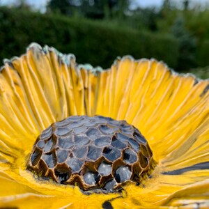 Large Ceramic Sunflower - Summer & Fall Flower Decor for Garden Stakes ...