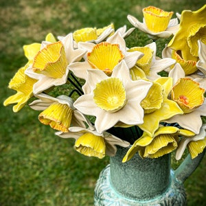 Ceramic Daffodil (1 Pc) - Spring and Easter Ceramic Flower, Handmade ...