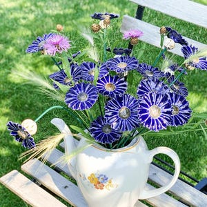 Ceramic Cornflower / Chicory - Perfect Cobalt Blue Decor for Wildflower ...