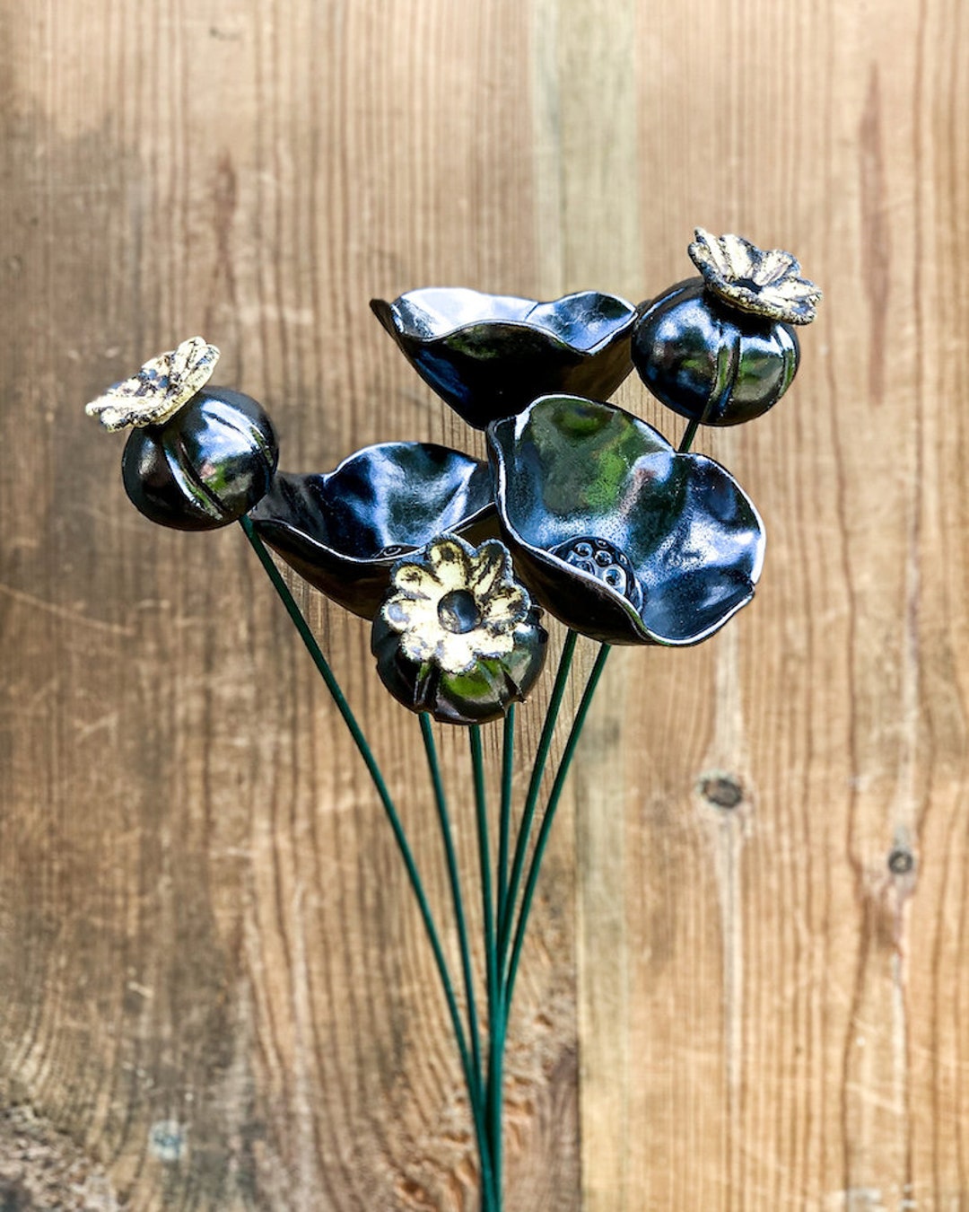 Ceramic Moon Poppy Head - Handmade Ceramic Flower for Dark and ...