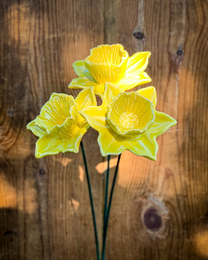 Ceramic Daffodil Bouquet - Spring & Easter Floral Arrangement, Handmade ...