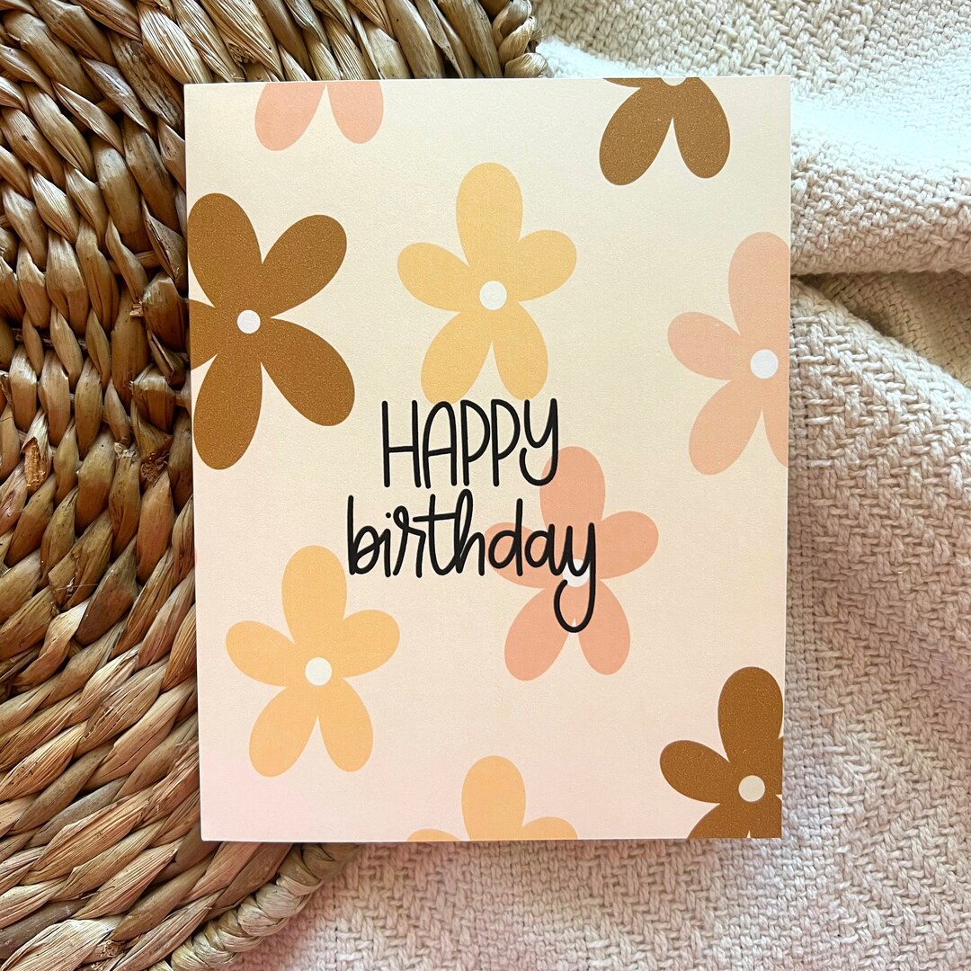 Groovy Birthday Card Daisy Birthday Card - Etsy